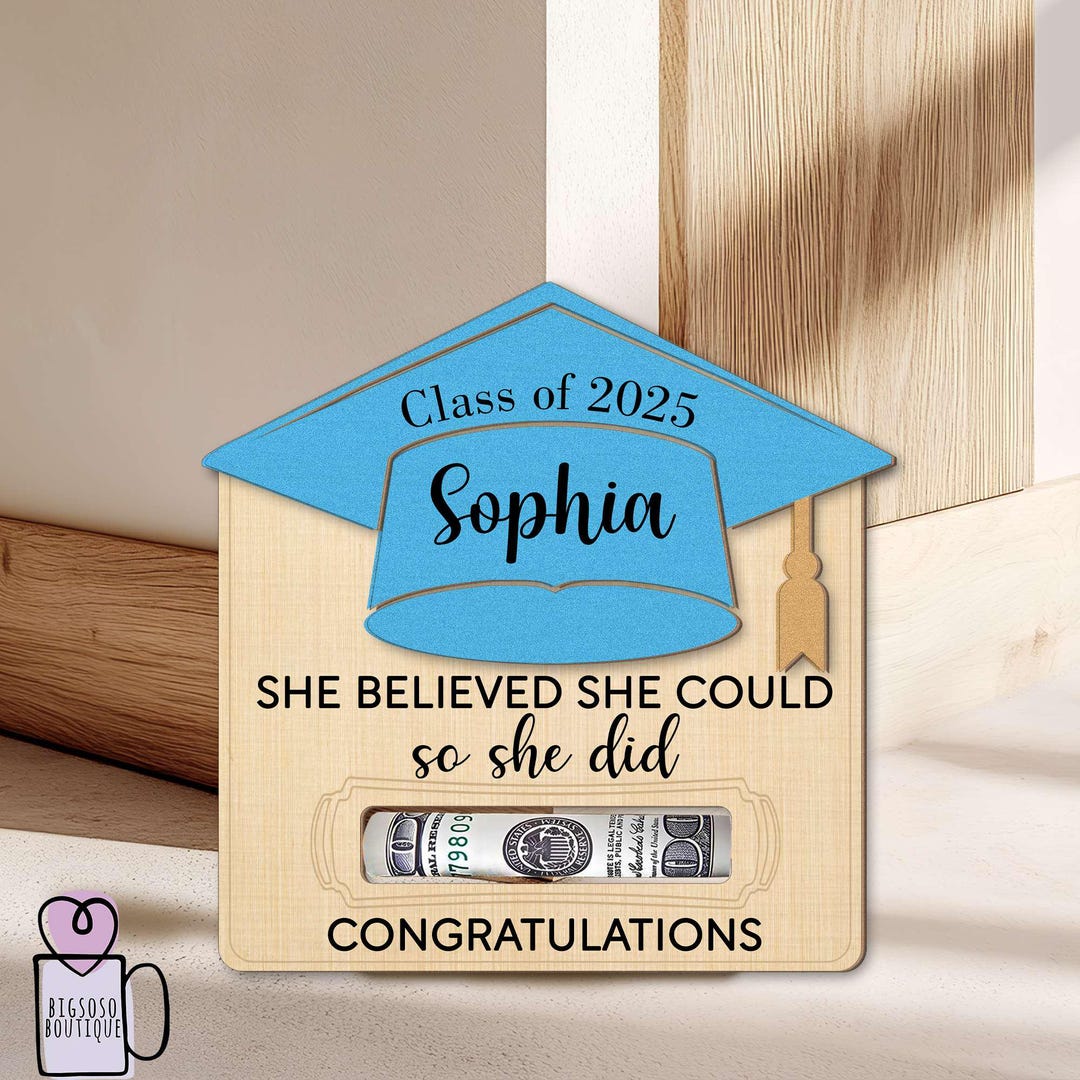 Personalized Graduation Money Holder, Custom Name Graduation Gift ...