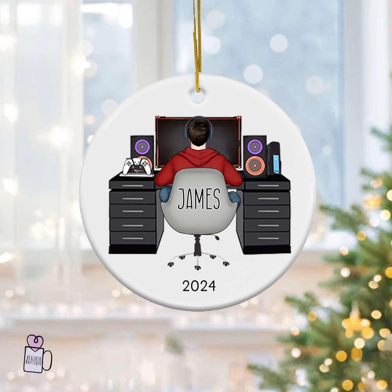 Personalized Gaming Ornament, Video Game Ornament, Gamer Ornament ...