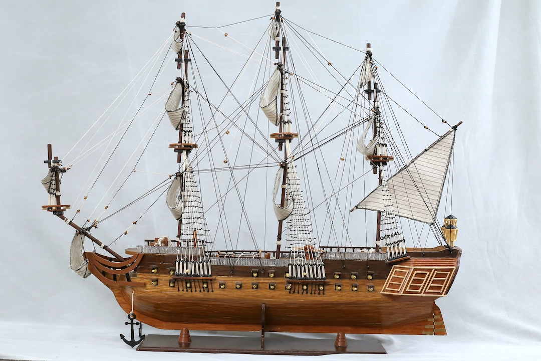 USS Constitution 91cm Handcrafted Wooden Model Ship Boat - Fully ...