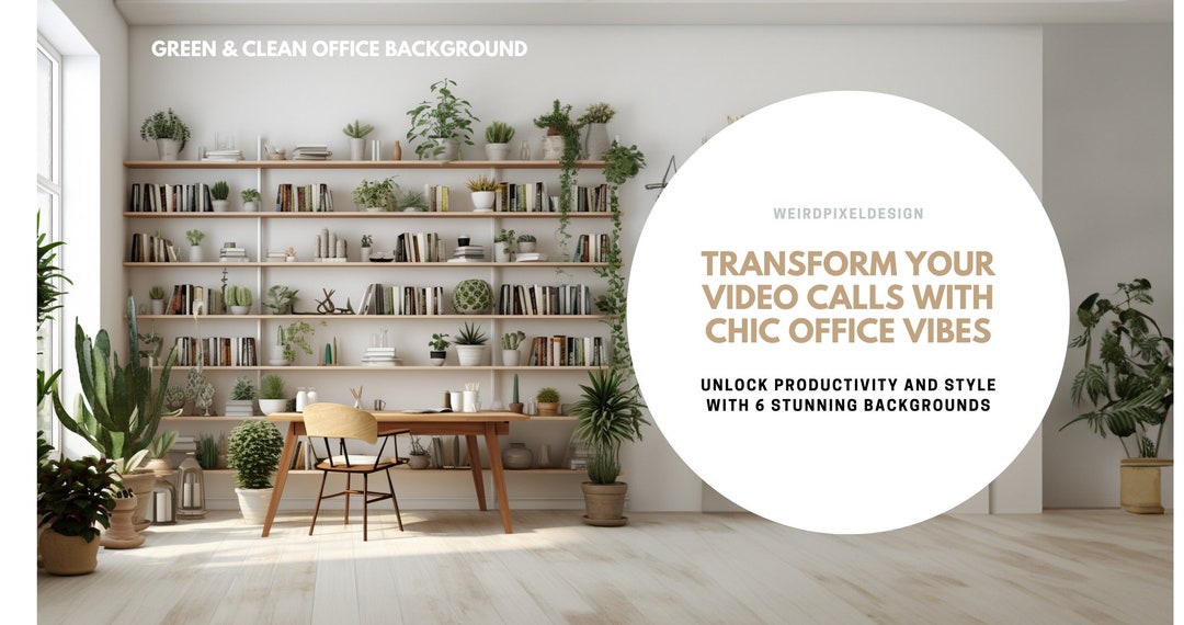 Clean & Green Office Background Virtual Background for Online Meetings ...