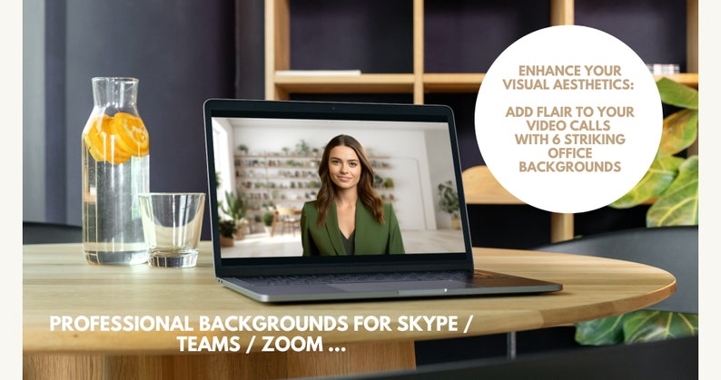 Clean & Green Office Background Virtual Background for Online Meetings ...