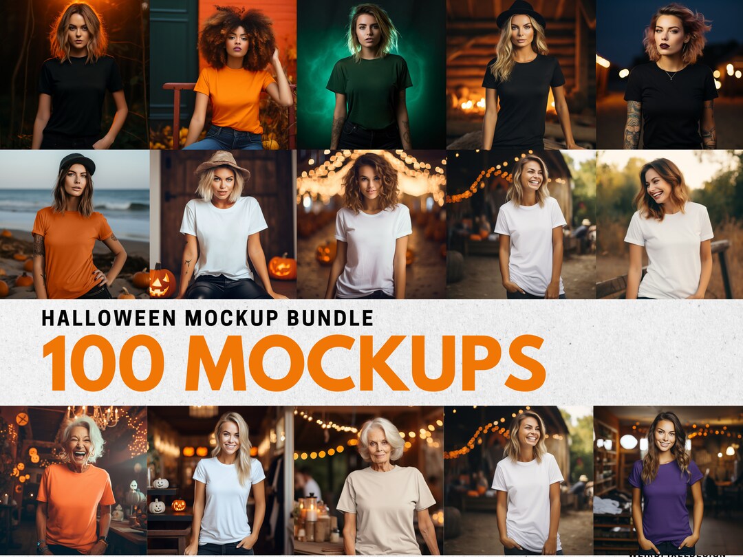 Ultimate Halloween T-shirt Mockup Bundle Fall Tshirt Mockup - Etsy