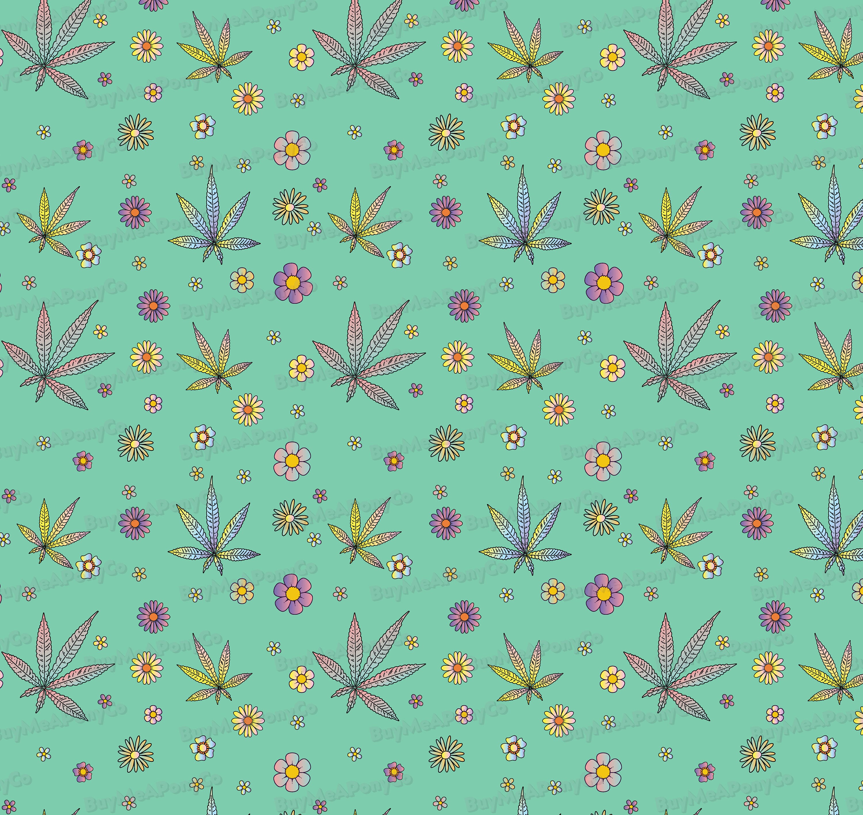 Rainbow Gradient Cannabis Leaf, Weed 420 Seamless Pattern Digital Paper ...