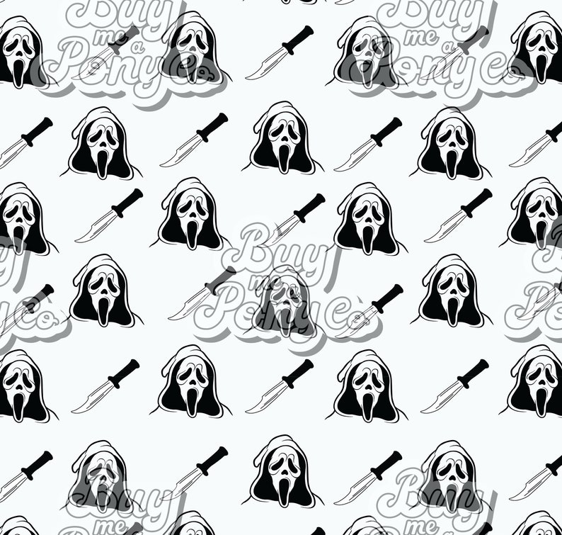 Scream Ghostface Halloween Horror Seamless Repeat Pattern - Etsy UK