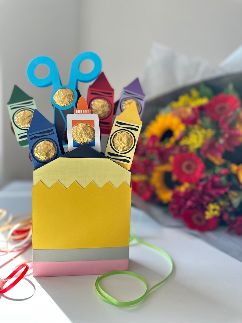 Ferrero Rocher Holder, Pencil Box, Crayon Candy Holder, Glue Candy ...