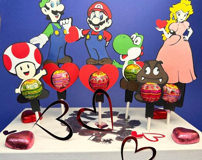 Digital Download Super Mario Bros. Lollipop/treat Holder Valentines - Etsy