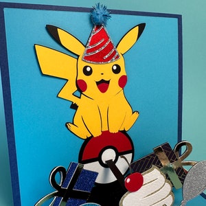 Birthday Pikachu Pop-up Card SVG for Cricut - Etsy