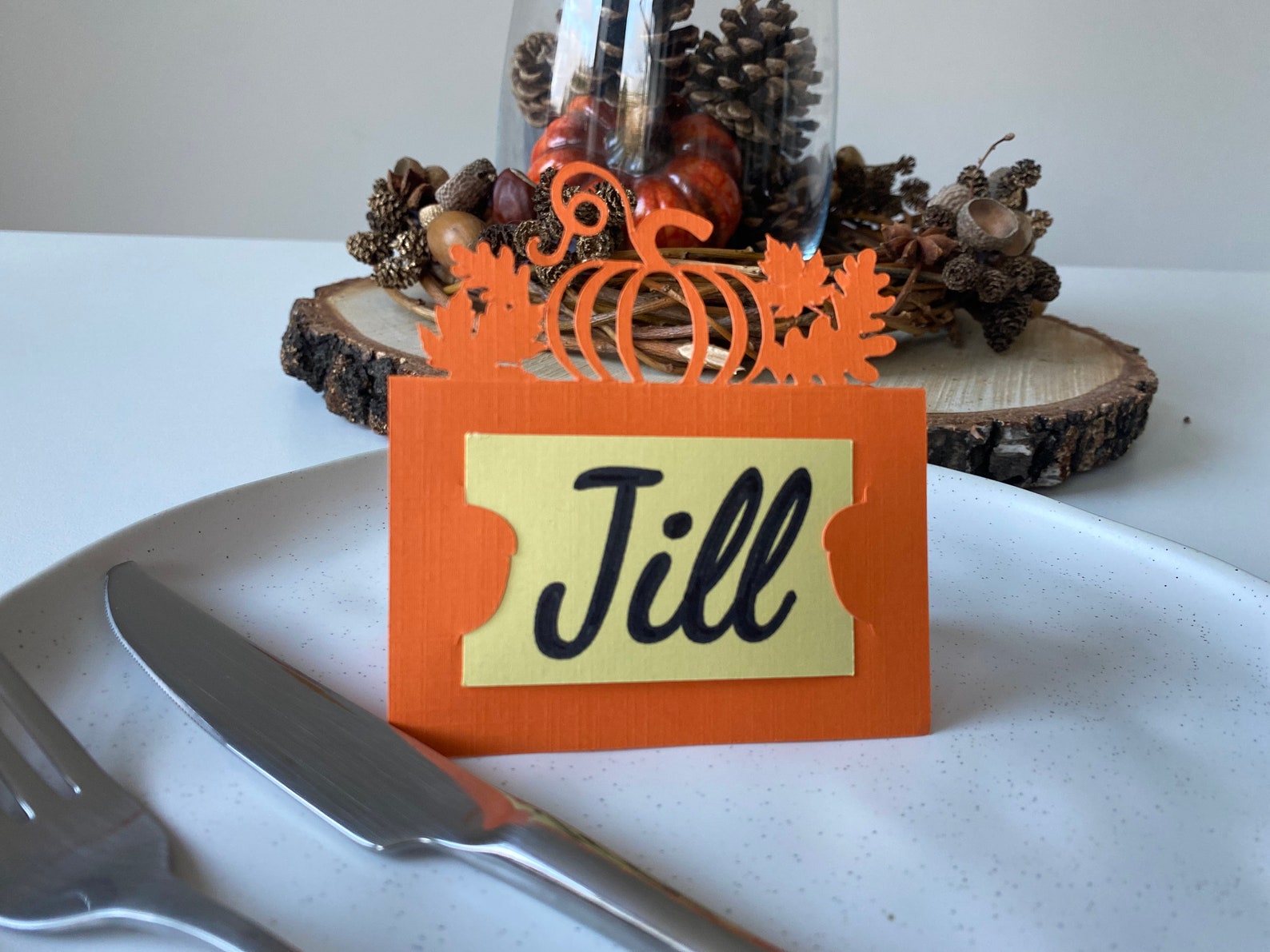 Thanksgiving Place Cards SVG Template Seating Card Svg Name - Etsy