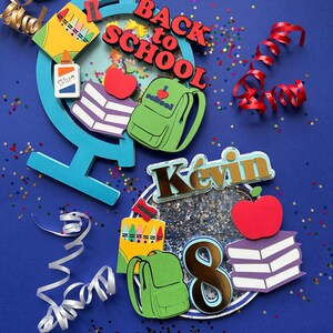 Back to School Cake Topper With Shaker, 3D Cake Topper SVG for Cricut ...