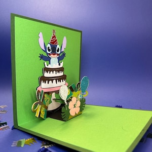 Birthday Stitch Pop-up Card SVG for Cricut - Etsy