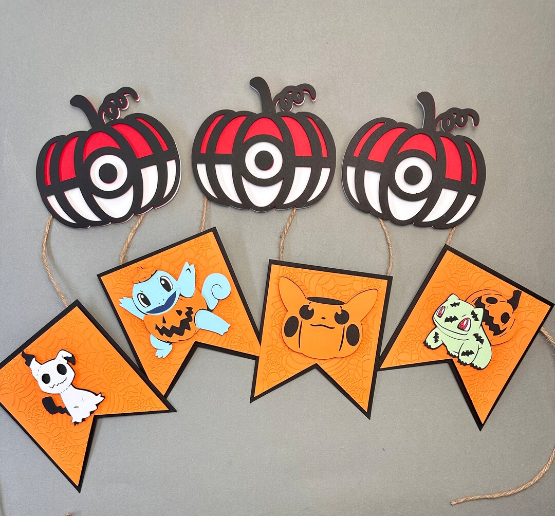 Halloween Squirtle, Bulbasaur, Pikachu, Ghost Banner SVG, PNG ...