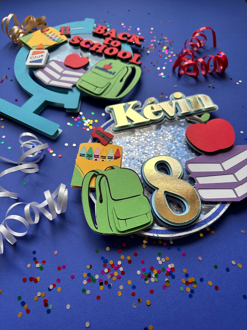 Back to School Cake Topper With Shaker 3D Cake Topper SVG for - Etsy