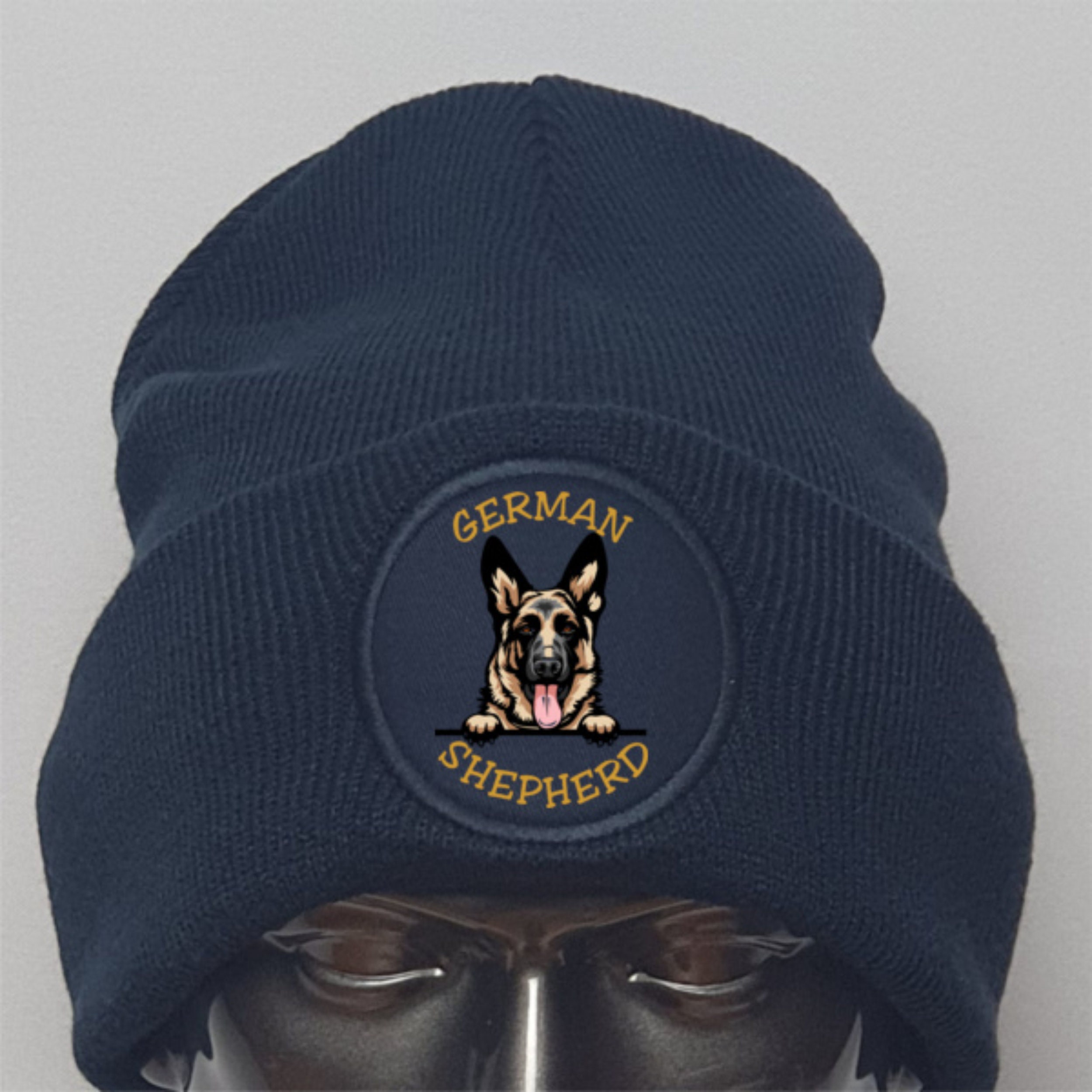 Hand-drawn Cute German Shepherd Canine Dog Beanie Hat Premium - Etsy