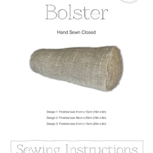Bolster Cushion Sewing Pattern , Downloadable Pattern, PDF Sewing ...