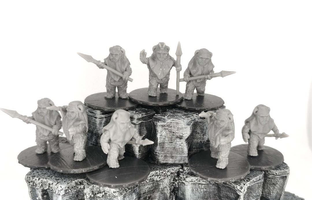 8 Ewok Warriors With Spears. Star Wars Legion. 3D Printed. Top Quality ...