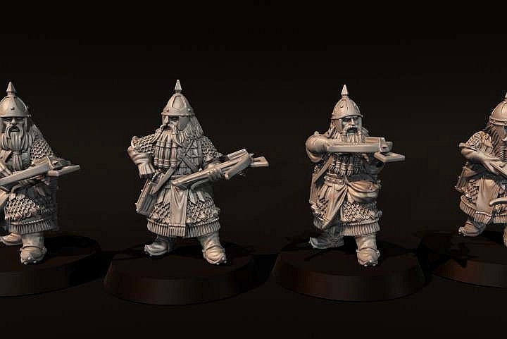 Dwarves Crossbows With Bases, 28mm Scale. MESBG. 3D Printed, Finest ...