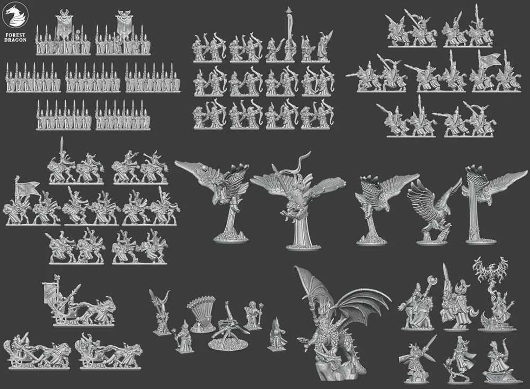 Warmaster High Elves, Elfs 3D Printed Army Around 1500 Points. - Etsy
