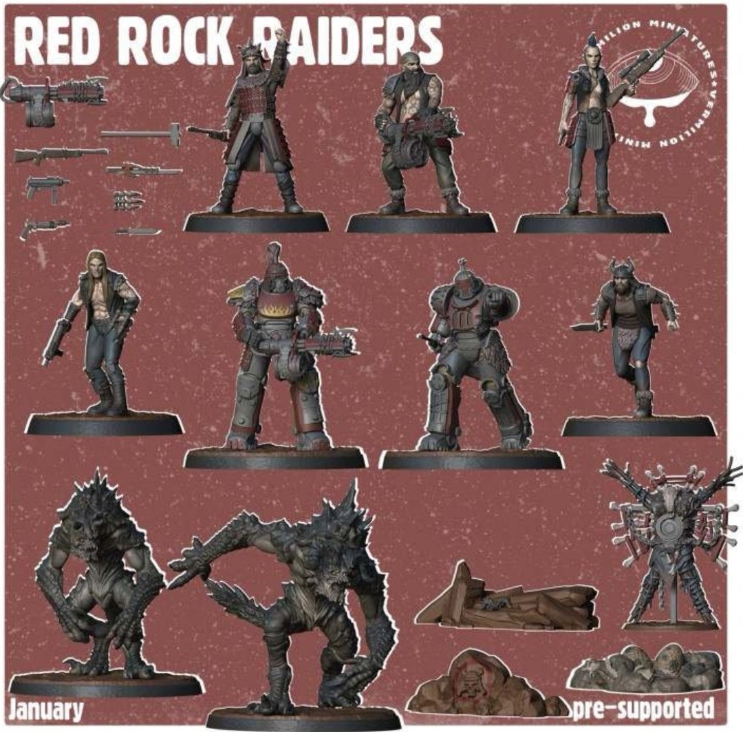 Red Rock Raiders by Vermilion Miniatures. Wasteland Skirmish. 3D ...