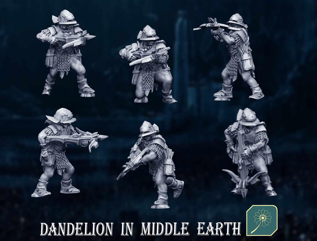 Orcs With Crossbows, 6 Models With Bases, Battle Game, 3D Printed Resin ...
