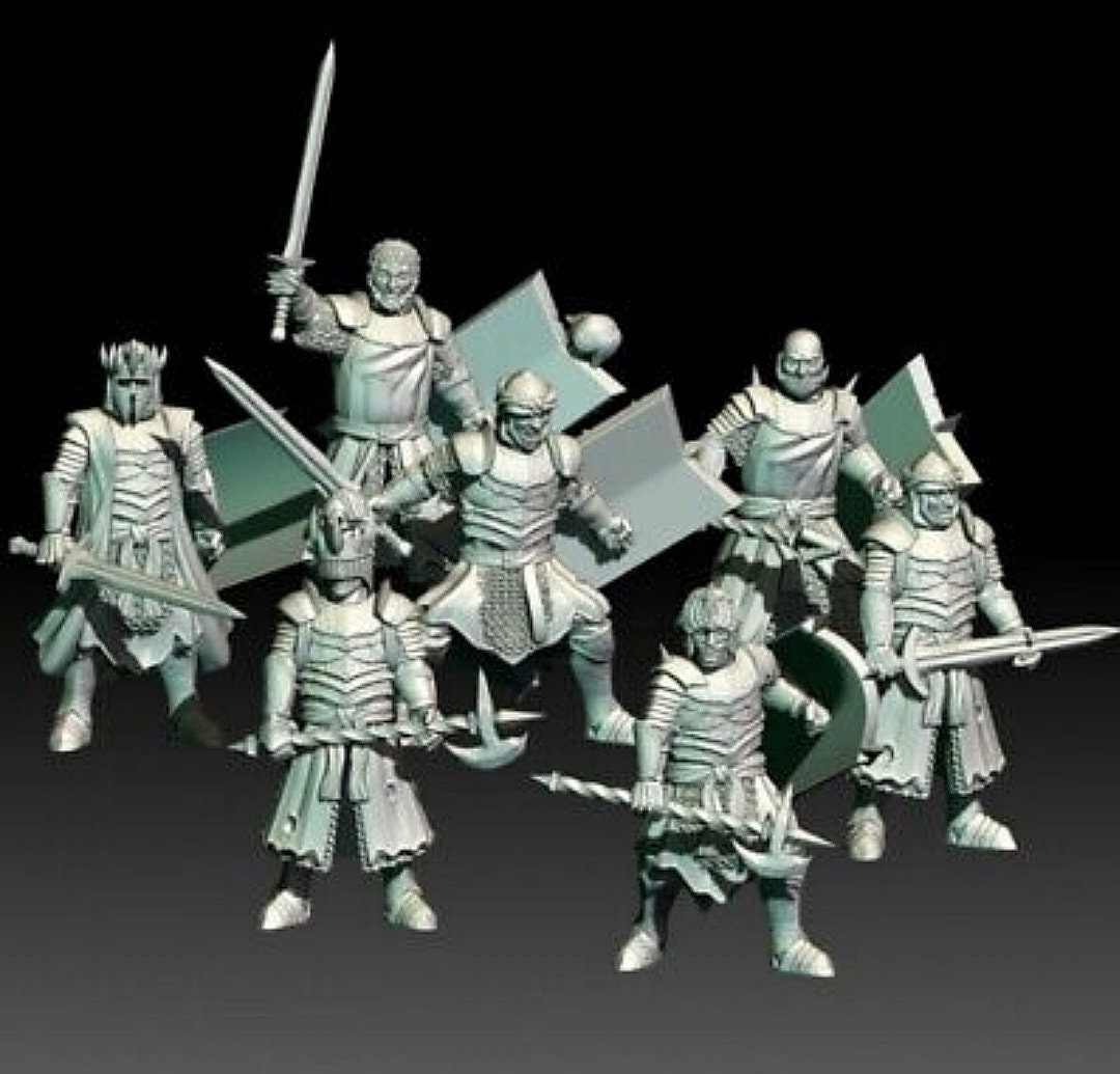 Black Numenoreans, Morgul Knights With Round Bases. KZK Minis. 3D ...