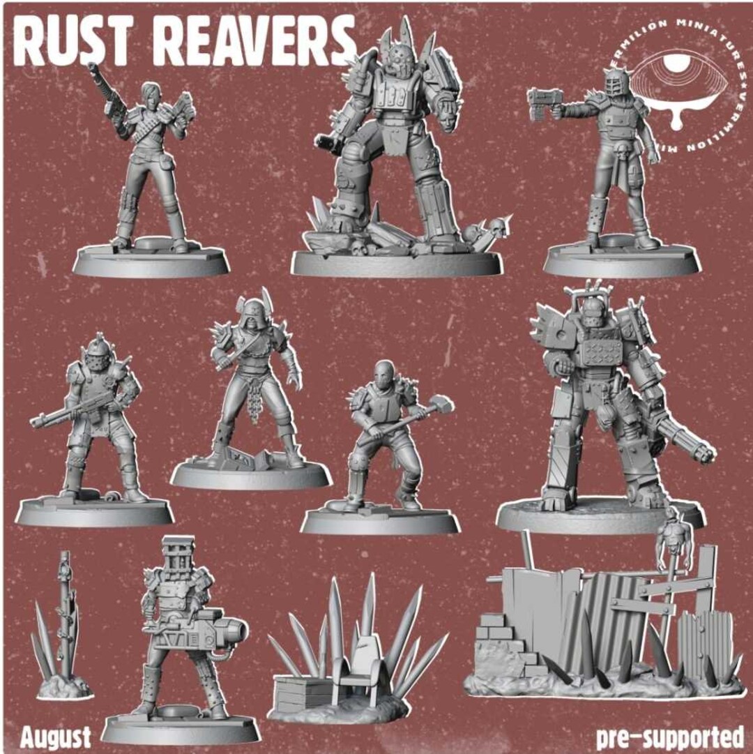 Rust Reavers Set by Vermilion Miniatures. 3D Printed, Abs Like Resin ...