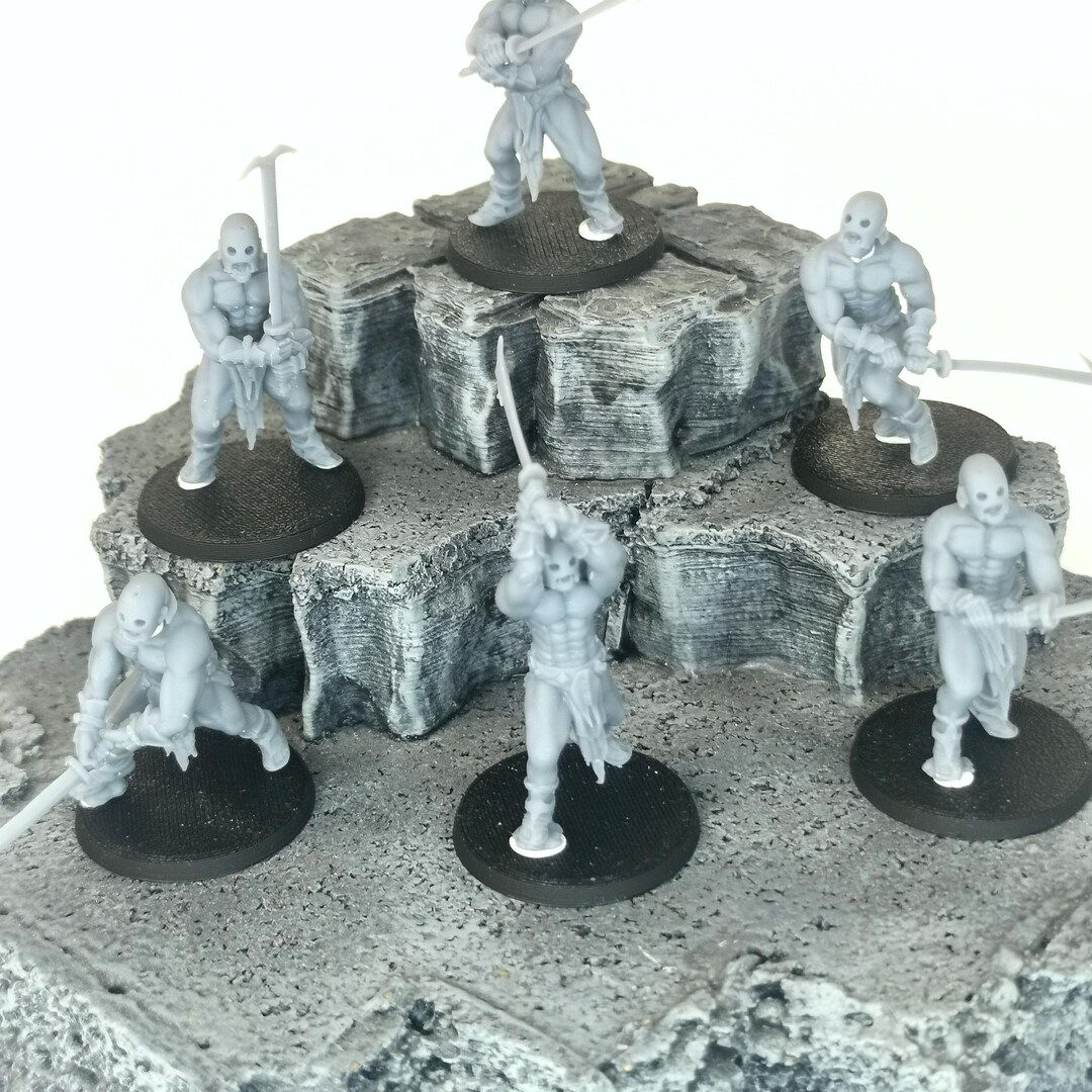 6 Orcs Berserkers With Bases, Battle Game 3D Printed, Resin UV. Fit for ...