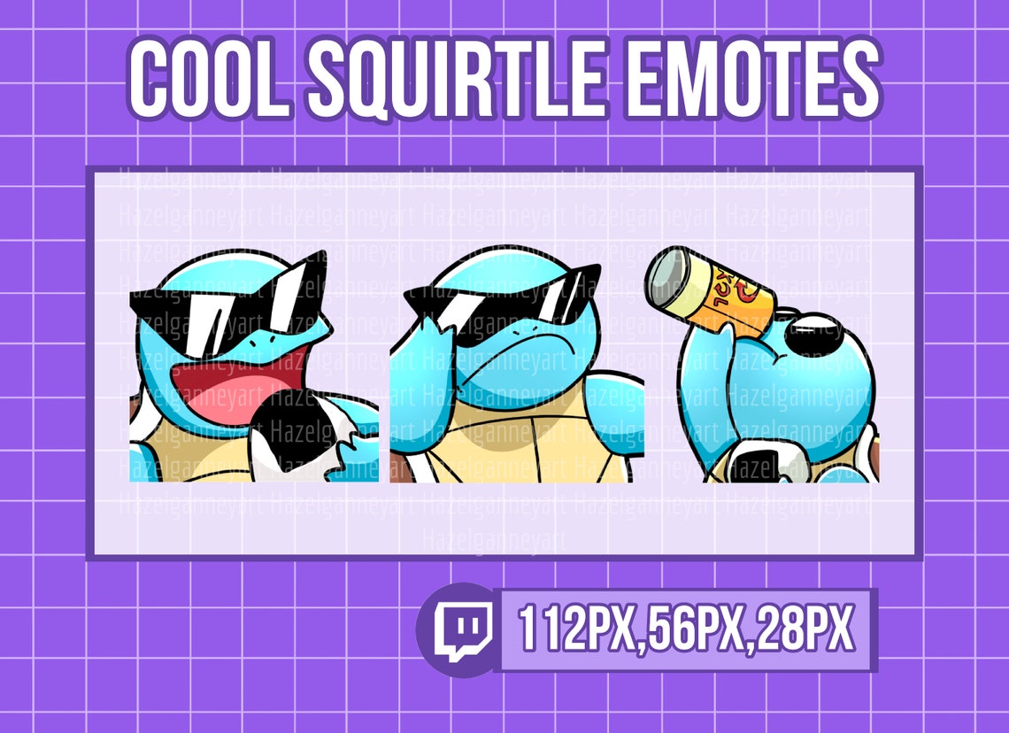 Cool Squirtle Pokemon Emote Pack for Twitch Streaming - Etsy