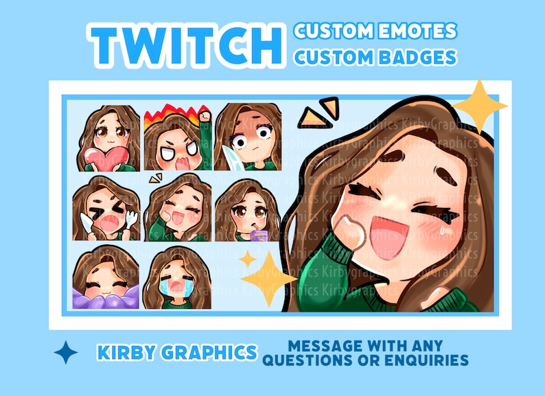 Custom Emotes Emojis Sub Emotes for Your Twitch Youtube - Etsy UK