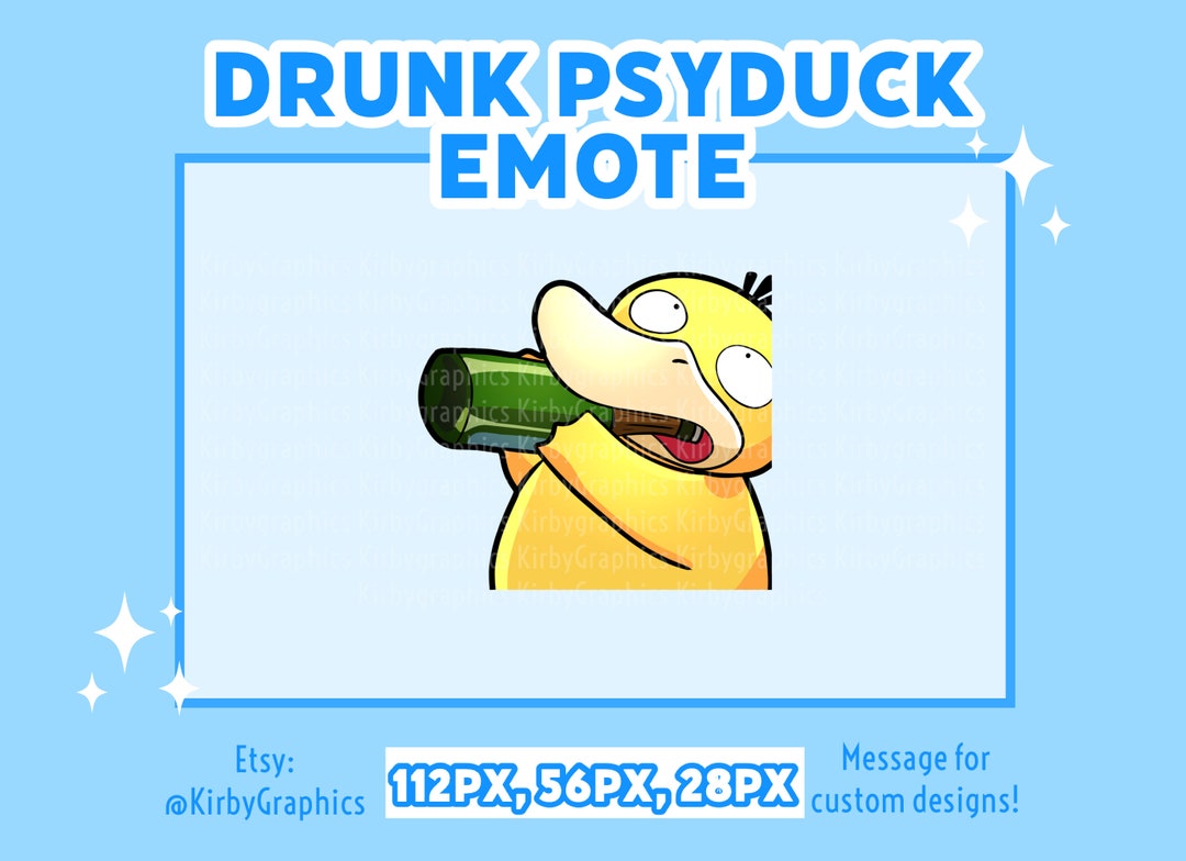 Drunk Psyduck Pokémon Emote for Twitch Streaming - Etsy