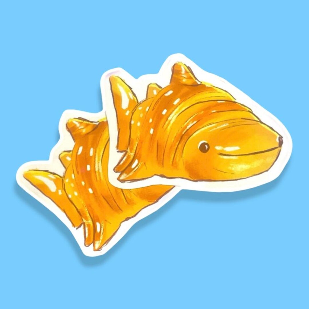 Croissant Shark Vinyl Sticker: Kawaii Stationary Decal - Etsy