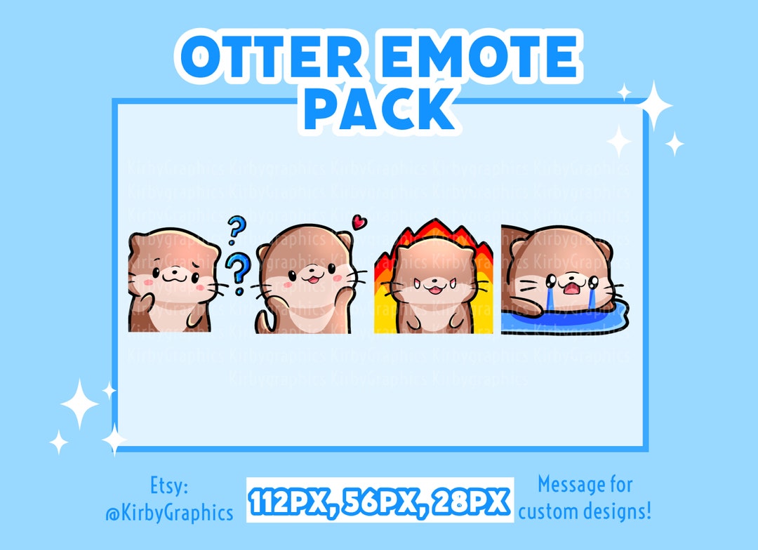 Cute Otter Emote Pack for Twitch Streaming - Etsy