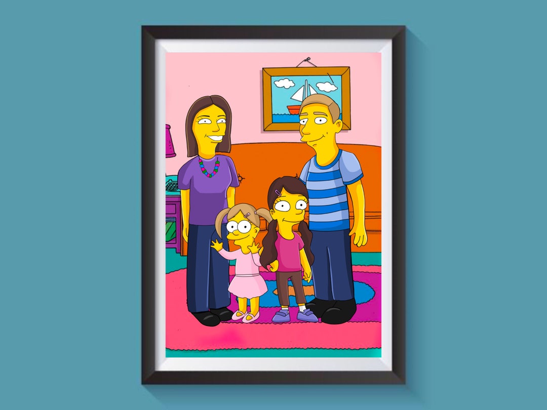 Custom Simpsons Style Digital Portrait - Etsy
