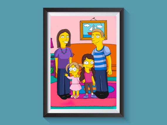 Custom Simpsons Style Digital Portrait - Etsy