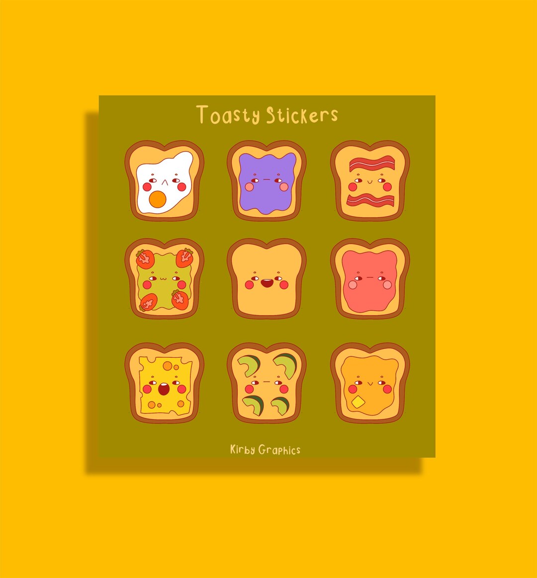 Cute Silly Toast Themed Sticker Sheet for Journalling - Etsy