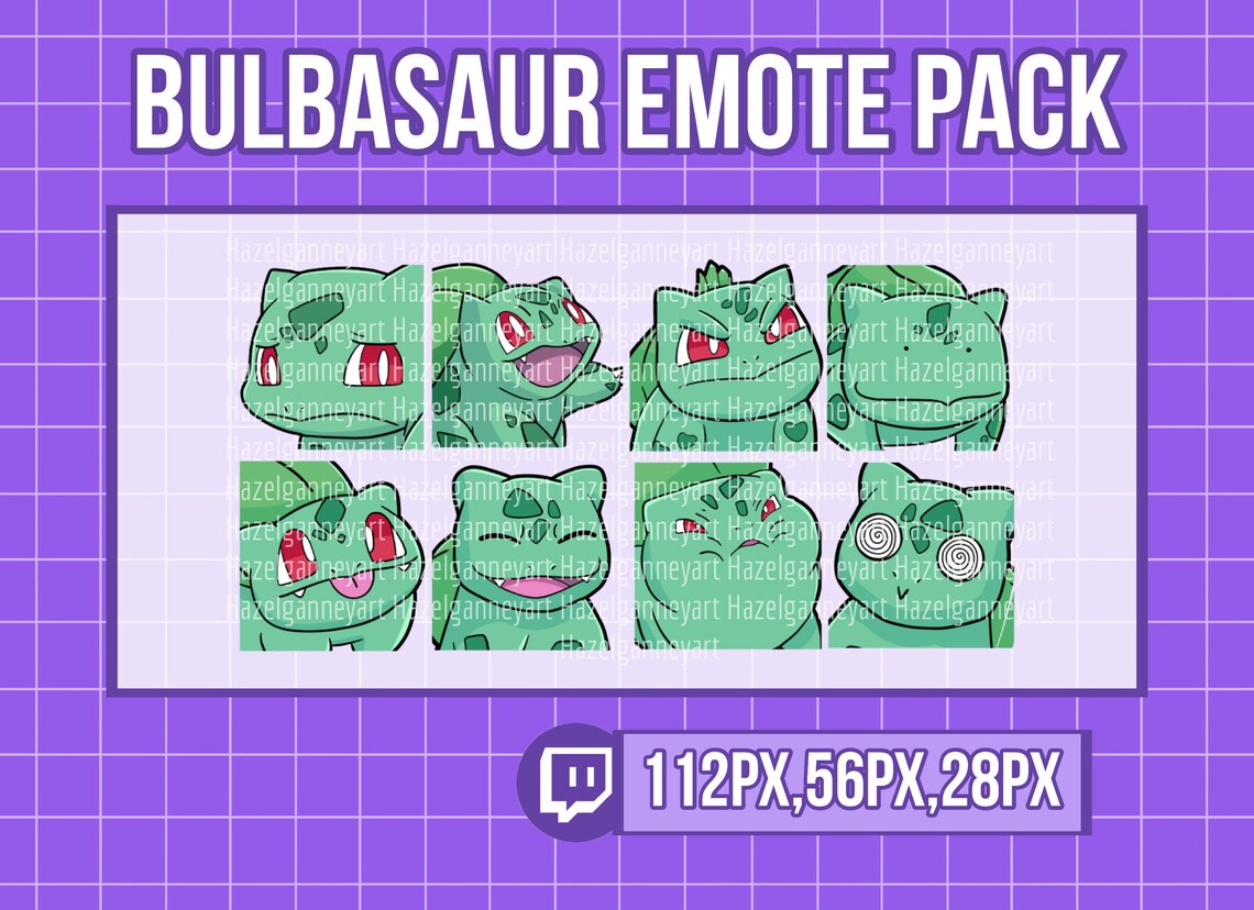 Pokemon Bulbasaur Emote Pack for Twitch Streaming - Etsy