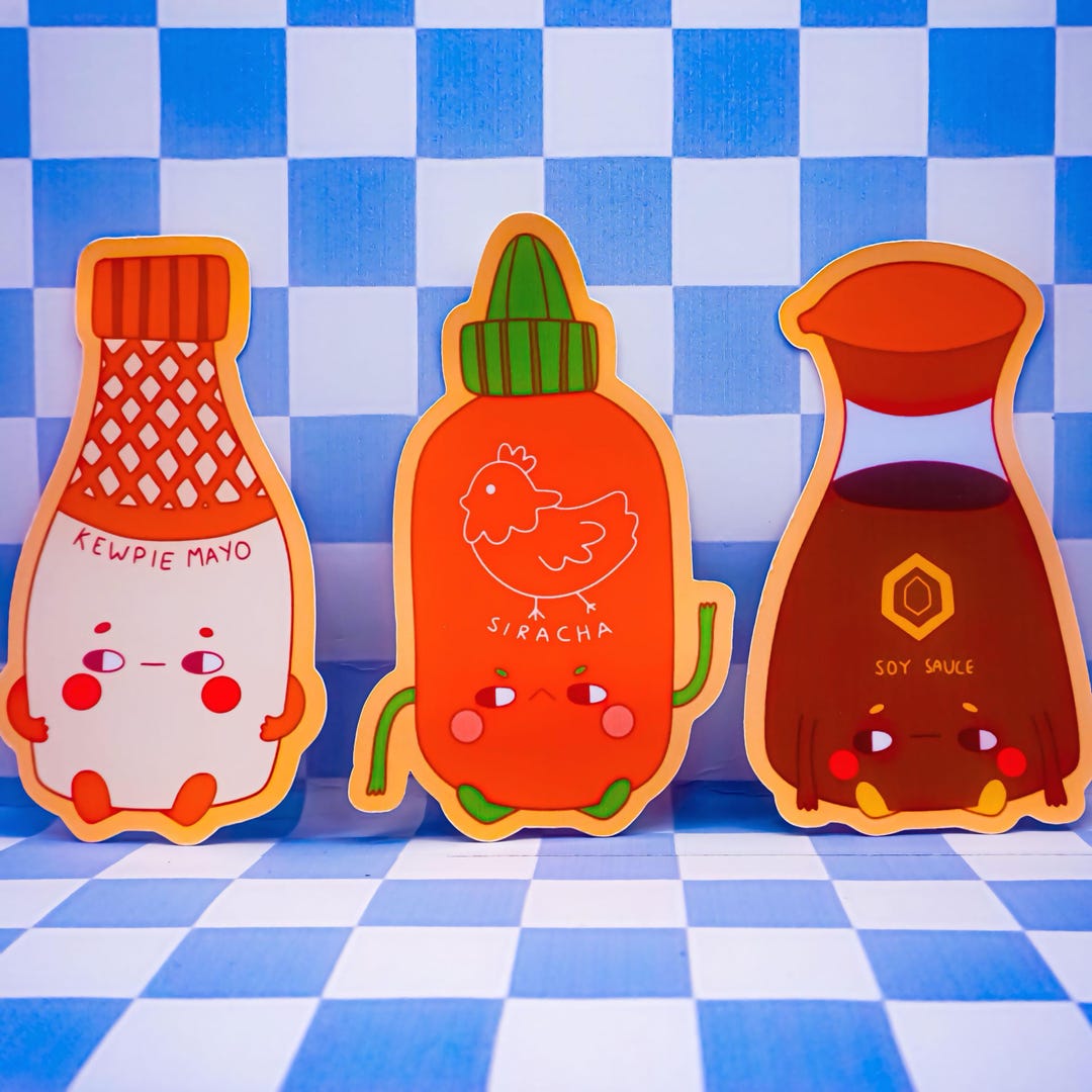 Japanese Food Condiments 3pc Sticker Set - Etsy