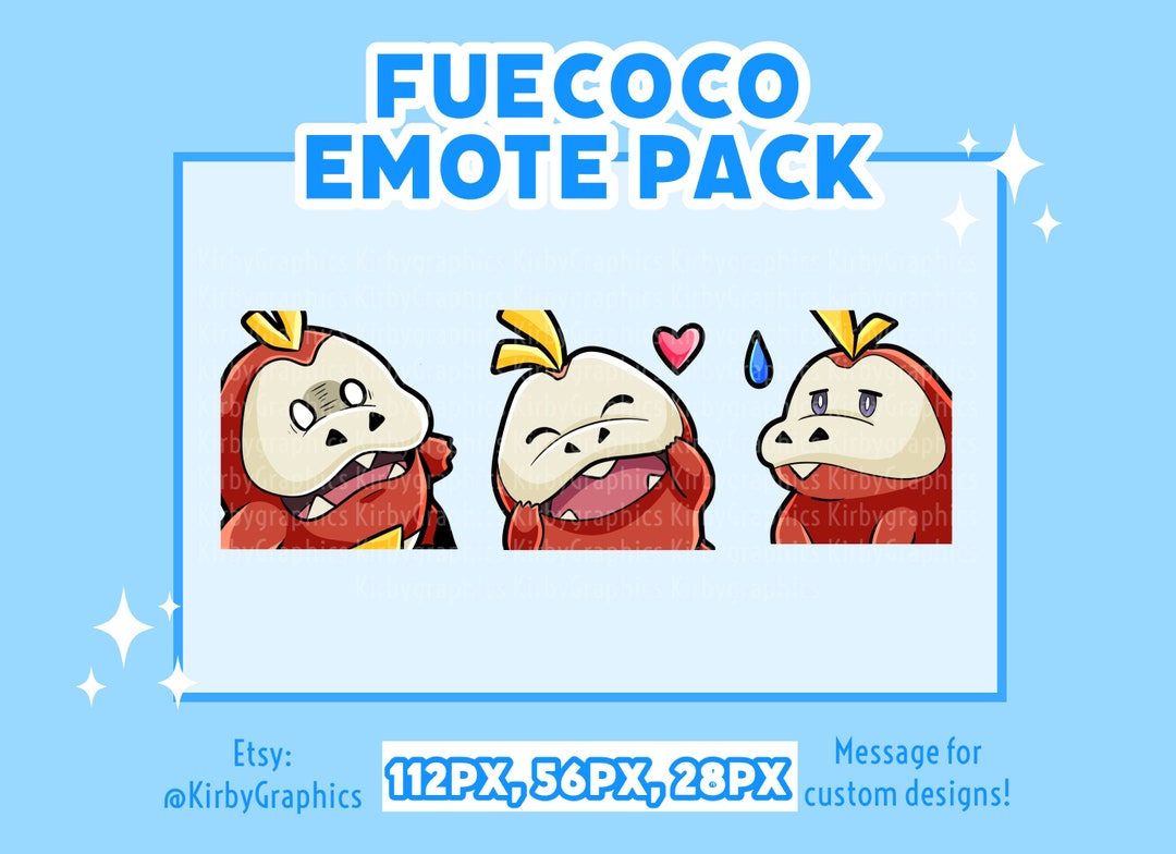 Fuecoco Pokemon Emote Pack for Twitch Streaming - Etsy
