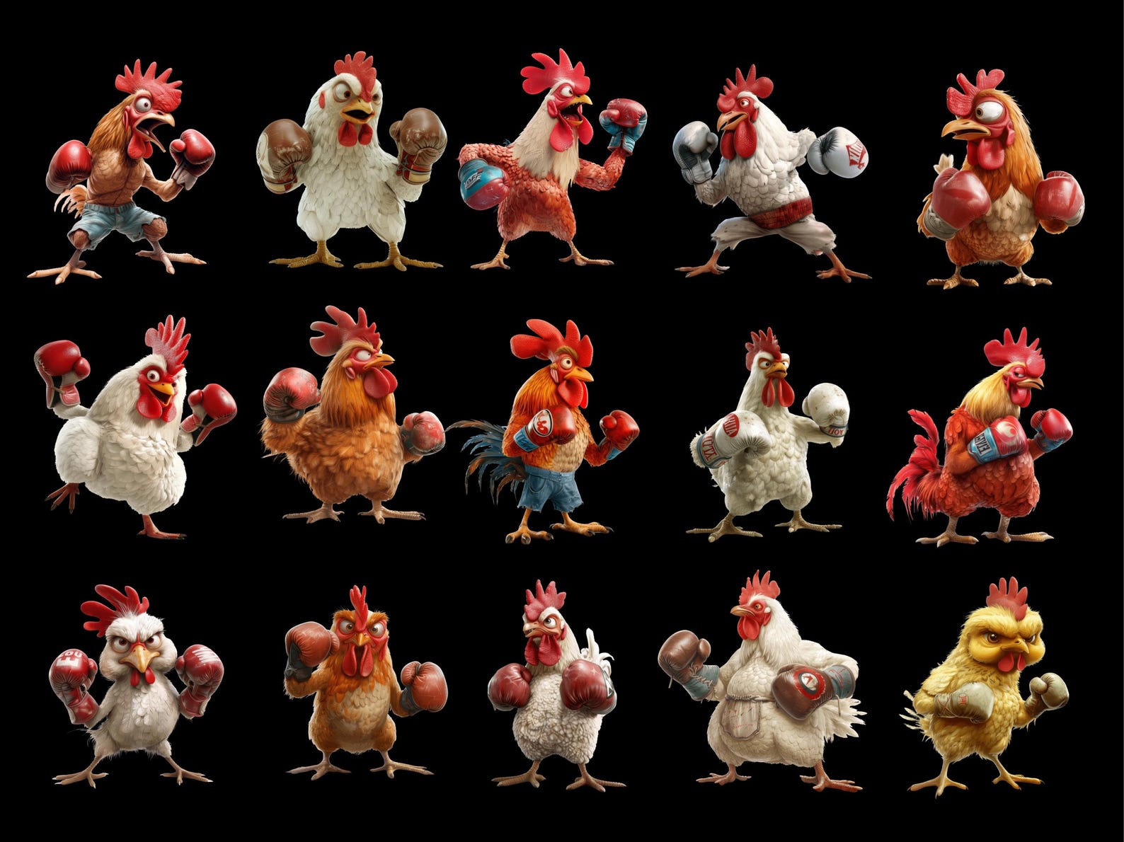 Funny Chicken Clipart Printable Collection Hilarious Boxing Hen Images ...