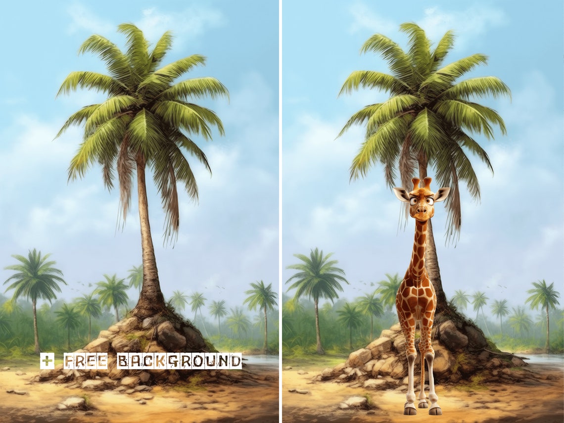 Funny Giraffe Clipart Bundle PNG Download, 300 DPI High Quality ...