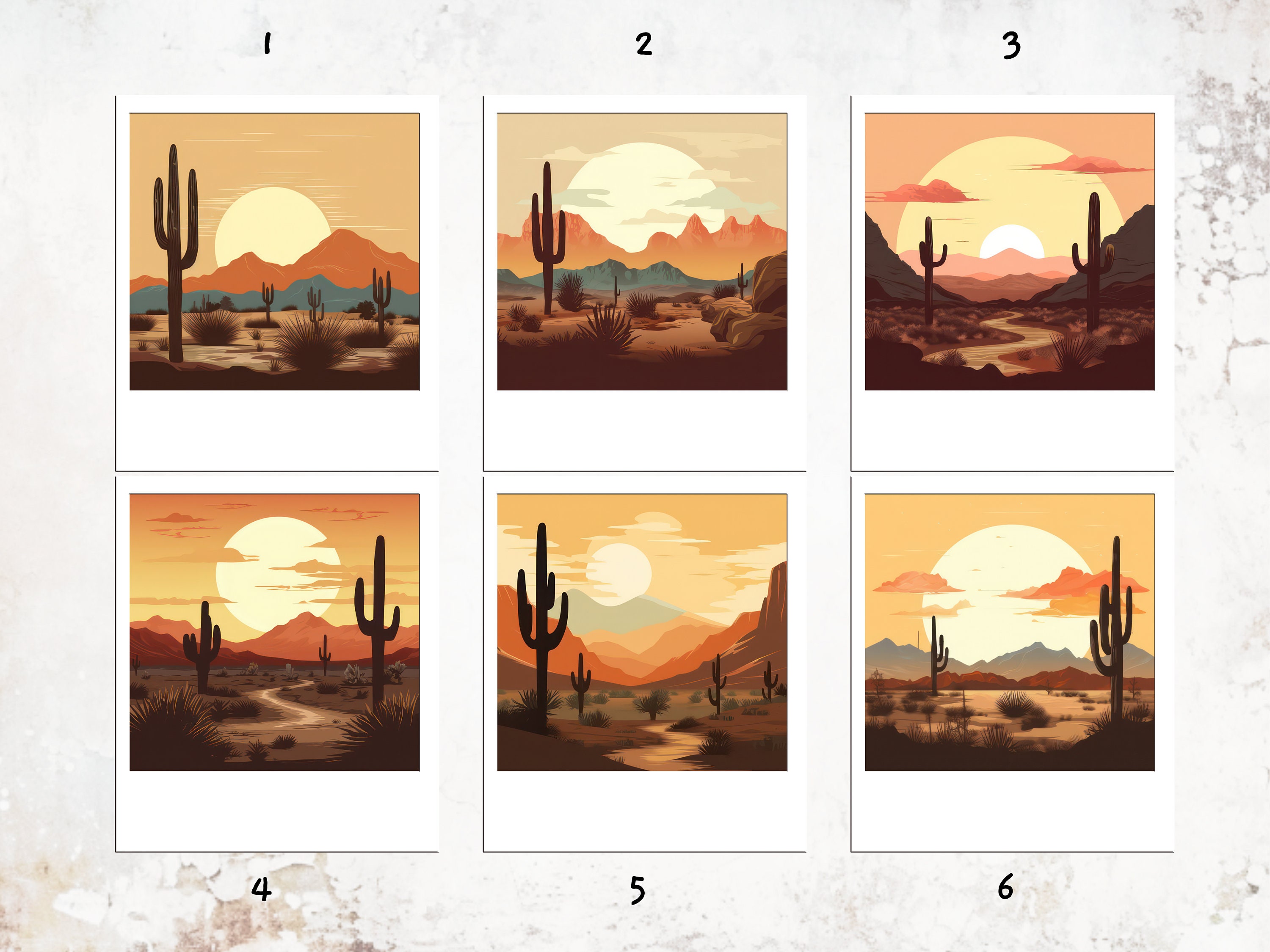 Desert Paper Bundle, Retro Vibes, Wall Art, Sublimation Graphics, Room ...