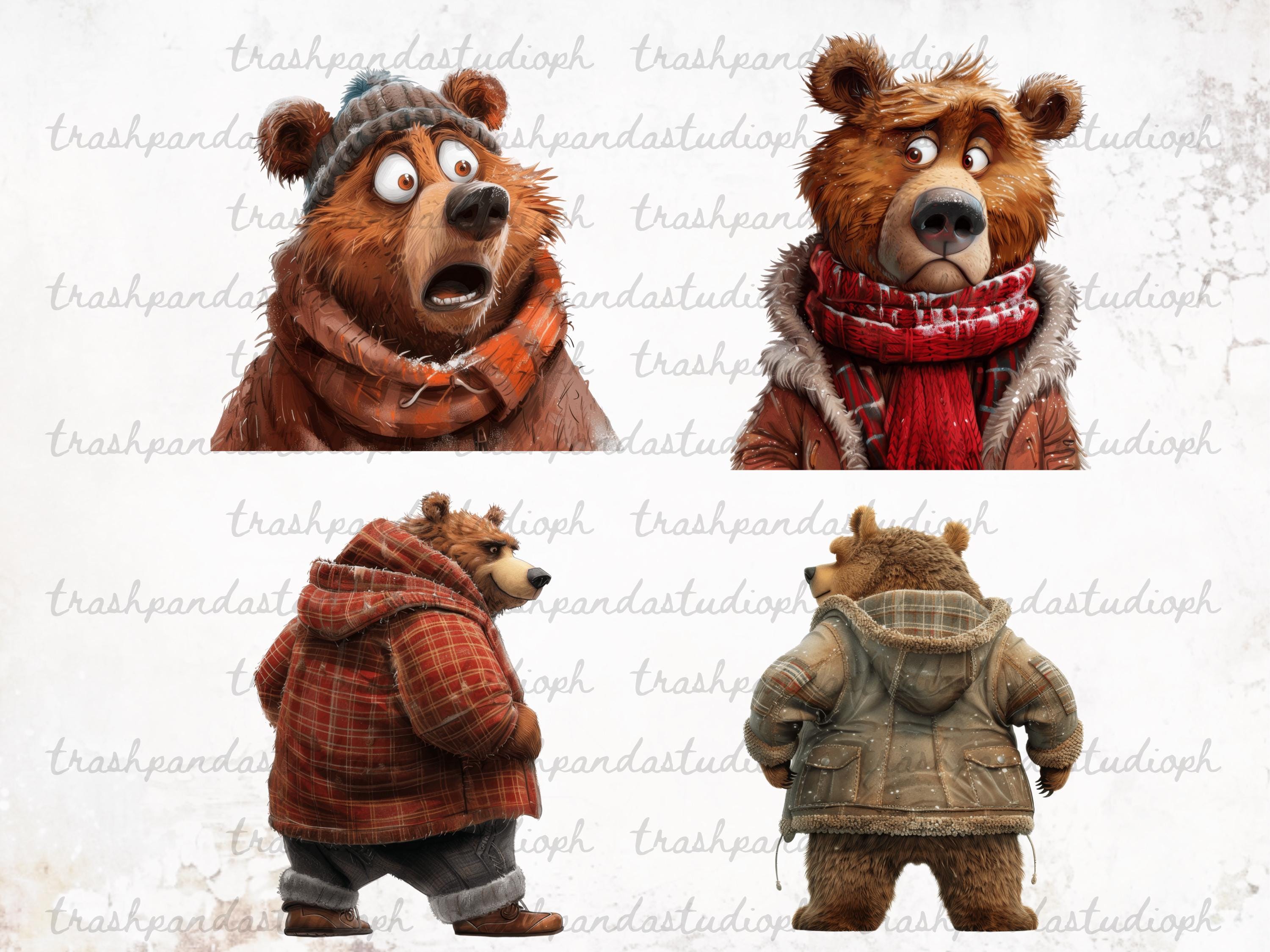 Bear Cartoon Clipart Transparent Graphics Funny Collection Printable ...