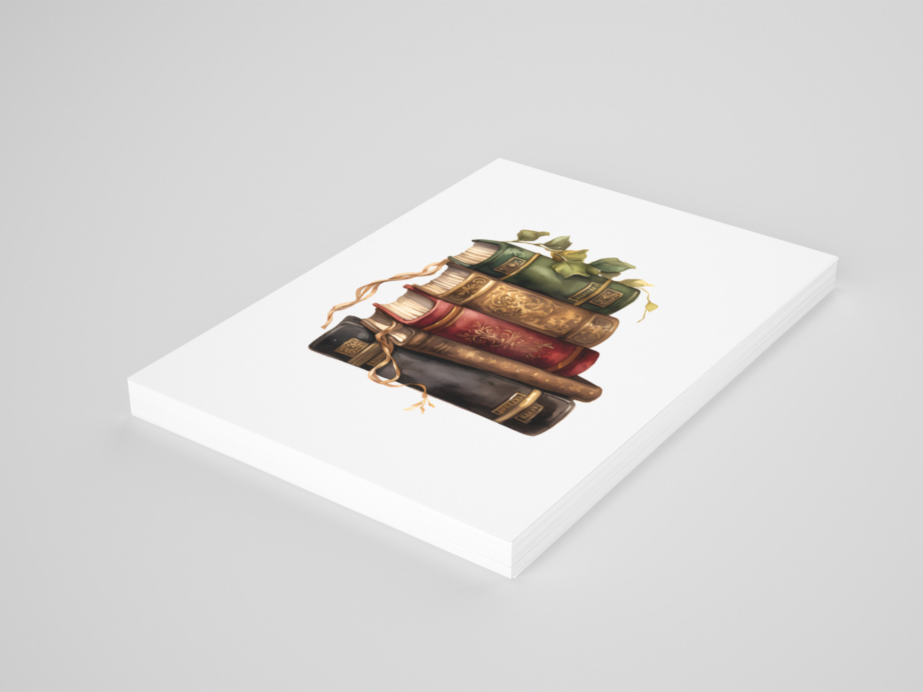 Watercolor Book Pile Clip Art | Pile of Books for Scrapbooking and ...