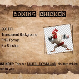 Funny Chicken Clipart Printable Collection Hilarious Boxing Hen Images ...