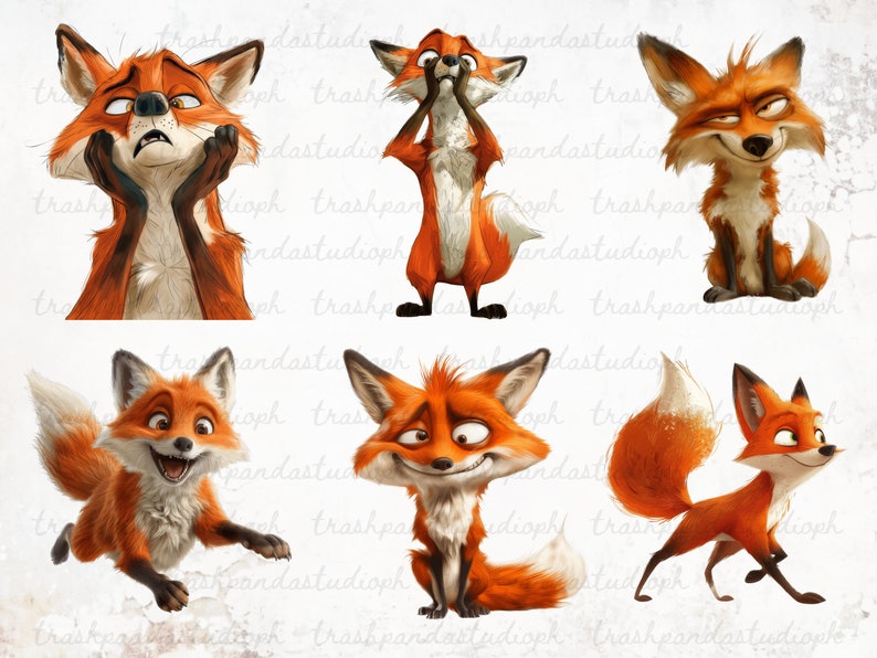 Quirky Fox Clipart Funny Transparent Graphics Hilarious Animal ...
