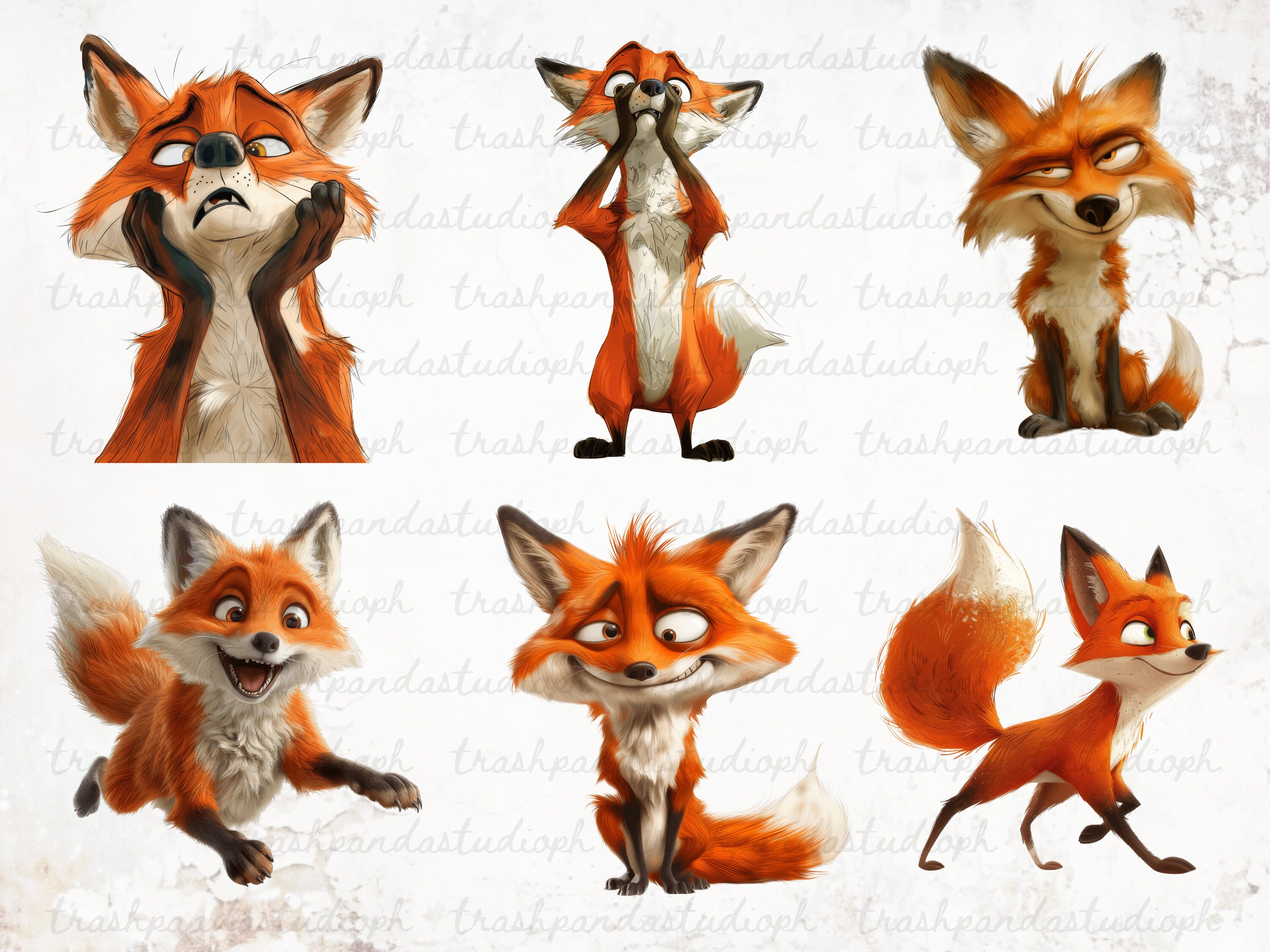 Quirky Fox Clipart Funny Transparent Graphics Hilarious Animal ...