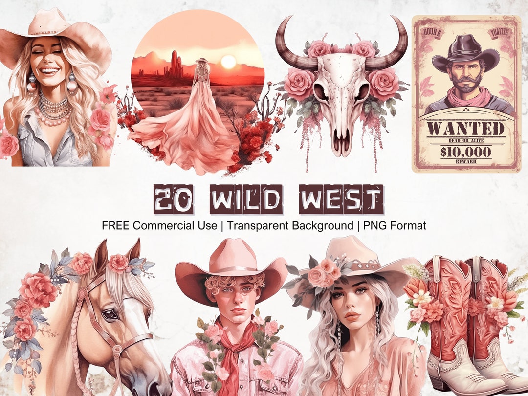 Cowboy Clipart Collection Wild West Graphics Cowgirl Texas Theme ...