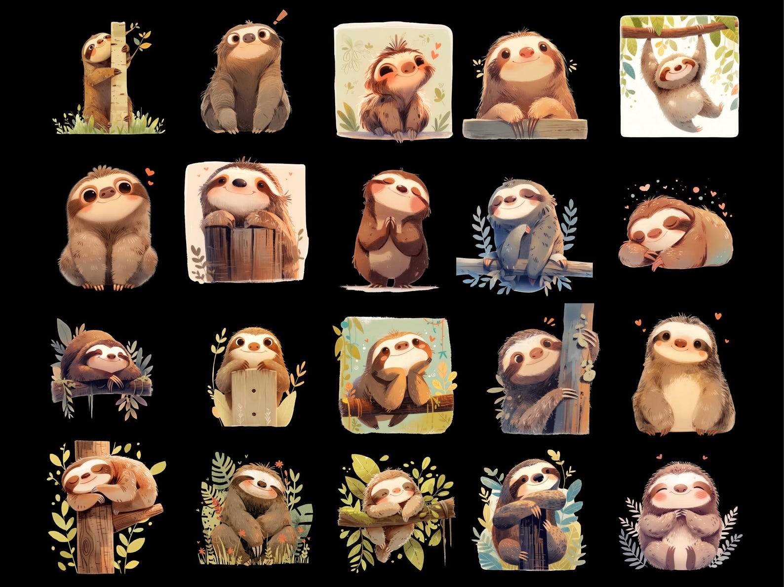 Sloth Clipart Transparent Background Graphics Printable Cute Sloth PNG ...