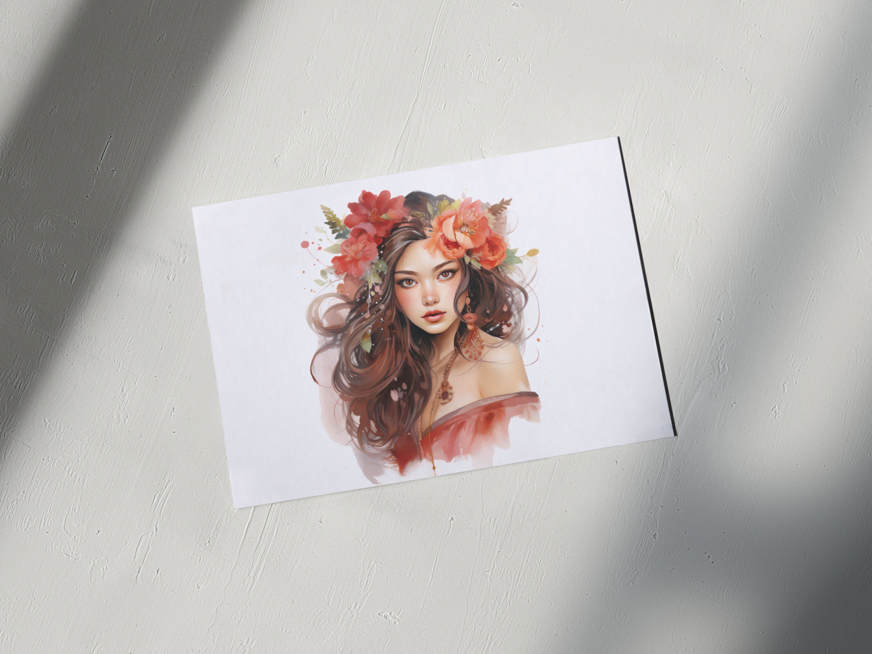 Watercolor Boho Woman Clipart Boho Lady Bohemian Themed - Etsy