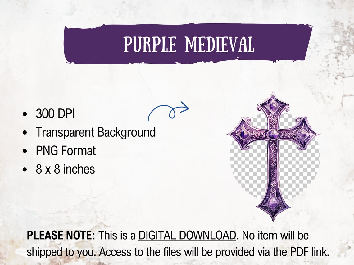 Purple Medieval Watercolor Clipart: Royal Graphics (PNG) - Etsy