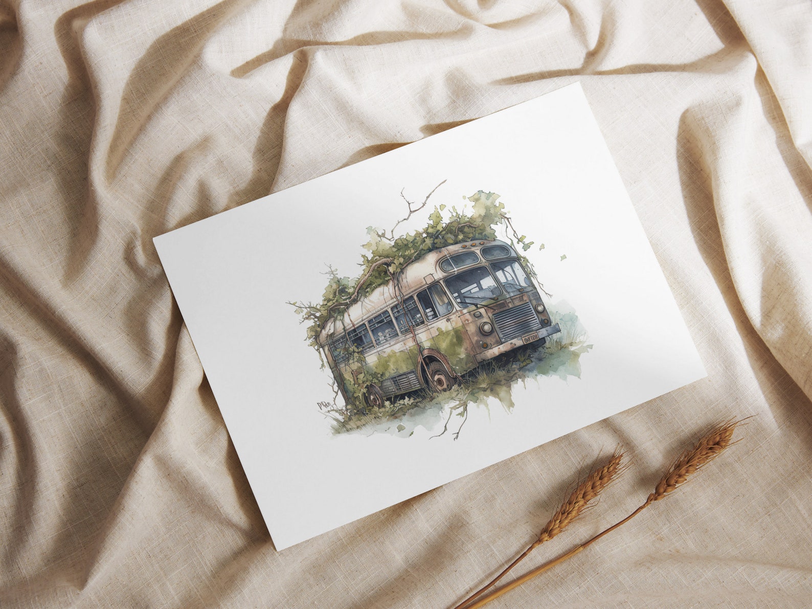 Overgrown Things Clipart Bundle: Watercolor Mossy Objects (digital ...